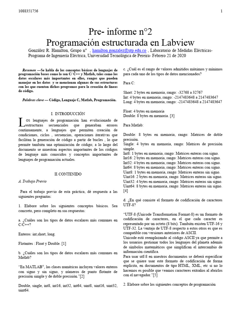 Pre Informe 2 Lab Medidas | PDF | Informática