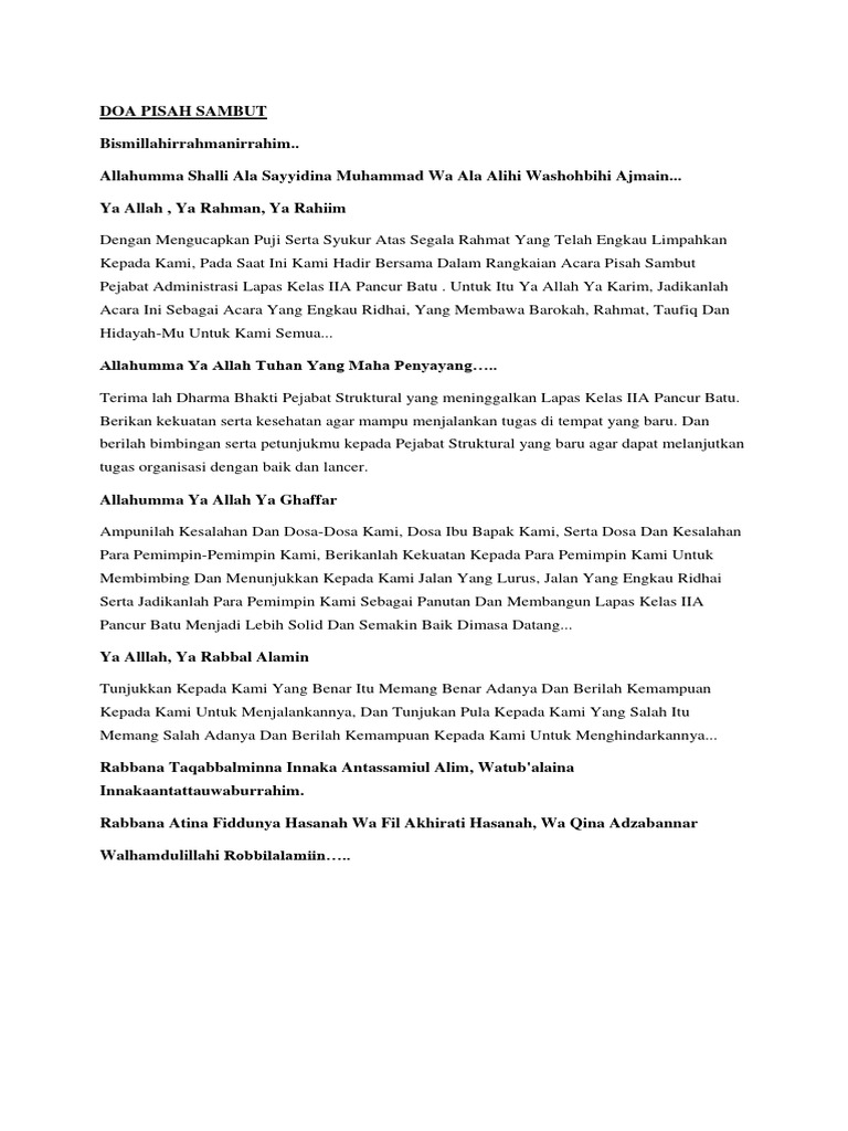 Doa Pisah Sambut | PDF