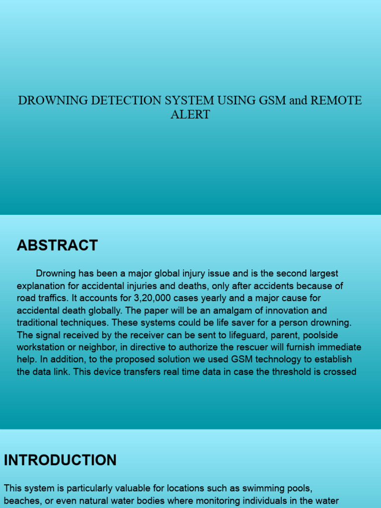 Drowning Detection System Using GSM and Remote Alert | PDF | Arduino | Integrated Development ...
