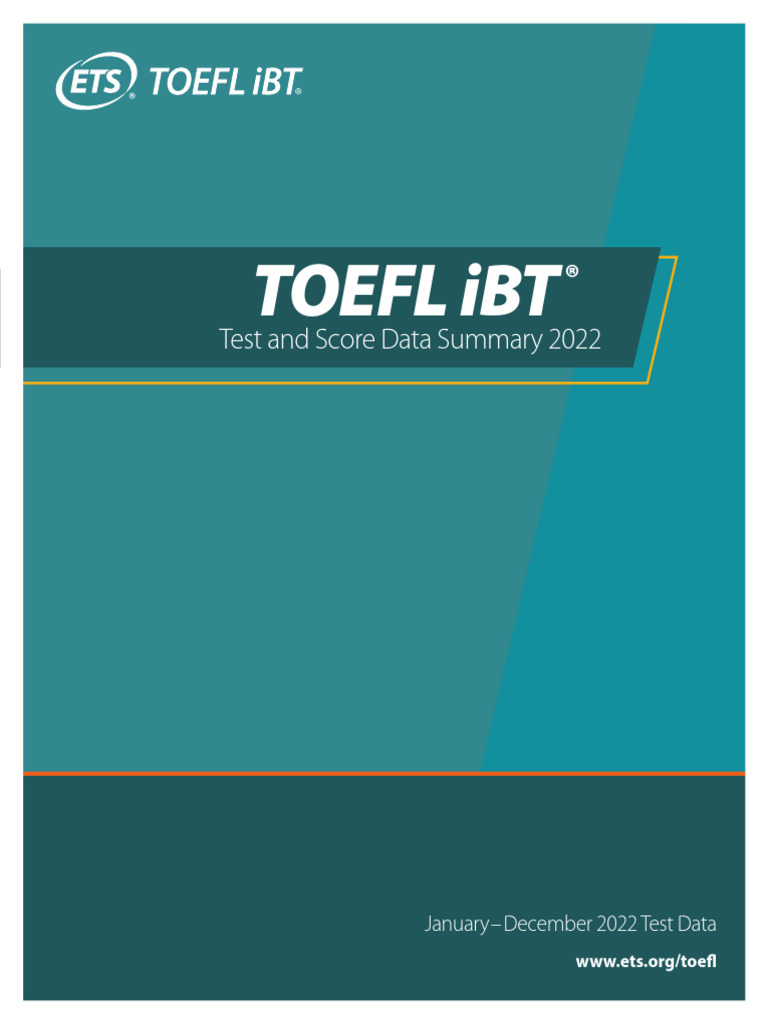 Toefl Ibt Test Score Data Summary 2022 | PDF