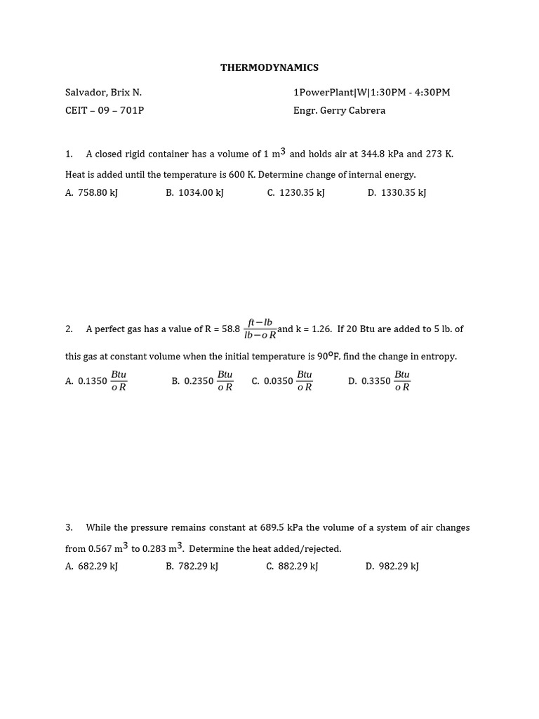 Thermodynamics 2 | PDF | Science & Mathematics | Technology & Engineering