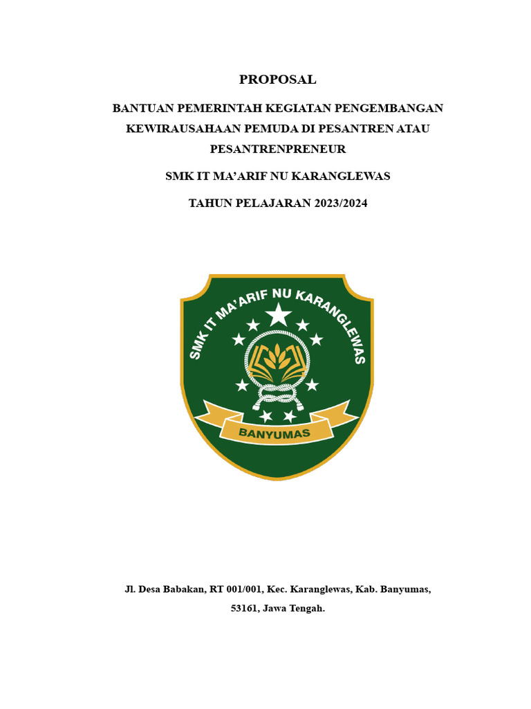 Proposal Bantuan Pemerintah Kewirausahaan | PDF