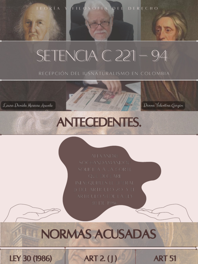 Sentencia C - 221 - 94. Daniela Moscoso - Danna Garzón | PDF