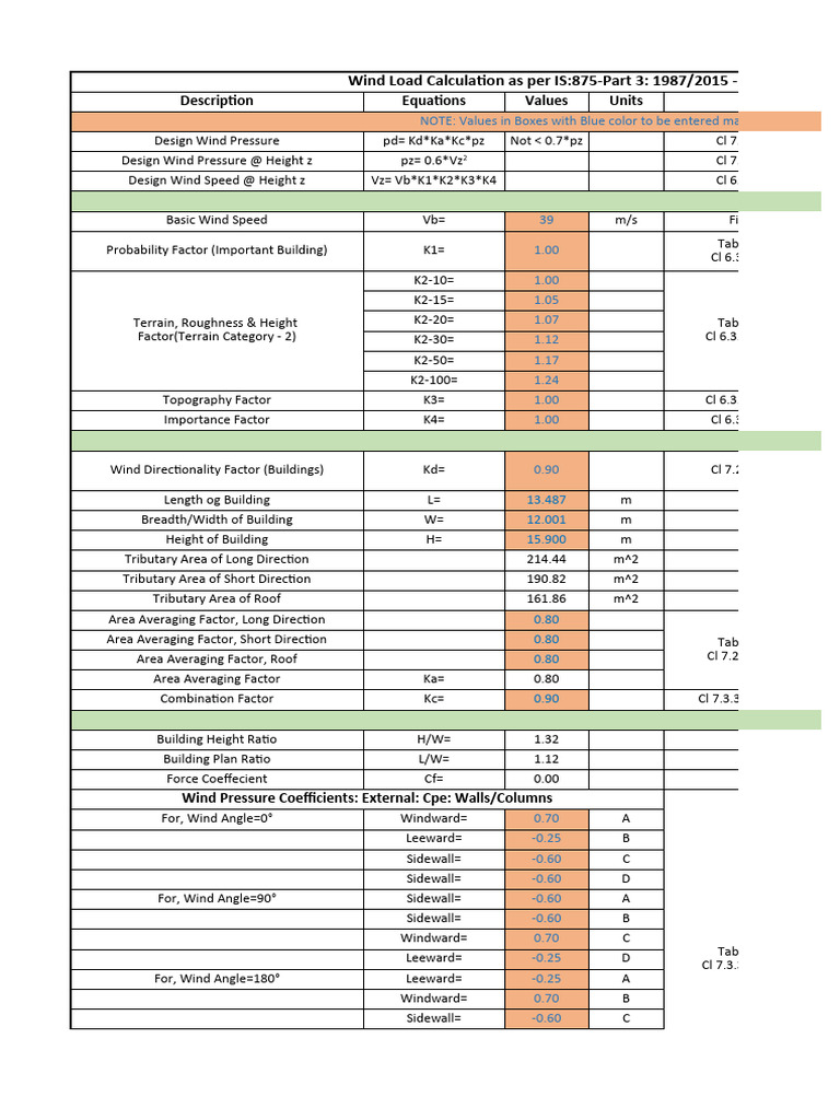 Wind Load Calculation IS:875 Software | PDF | Continuum Mechanics ...