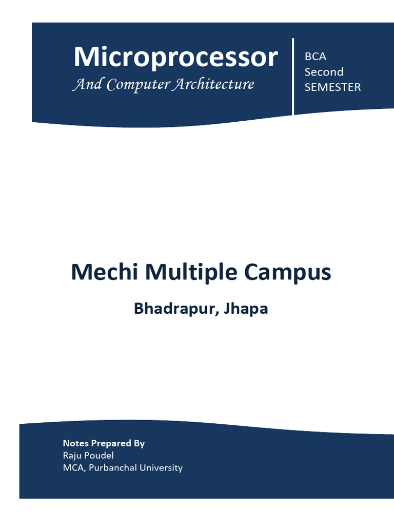 Microprocessor Complete Note (BCA) BitinfoNepal | PDF