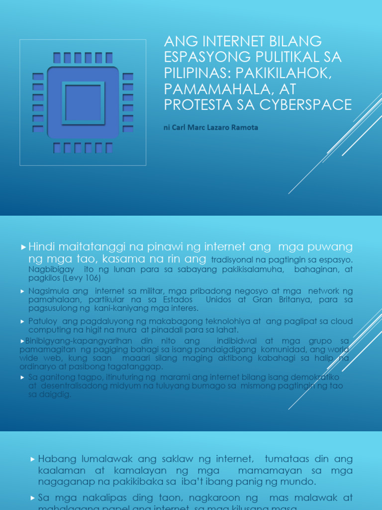 Ang Internet Bilang Espasyong Pulitikal Sa Pilipinas | PDF