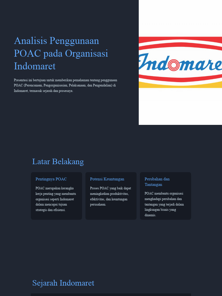Analisis Penggunaan POAC Pada Organisasi Indomaret | PDF