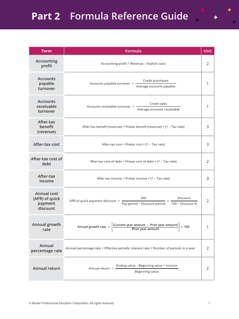 Formulas Part 2 | PDF