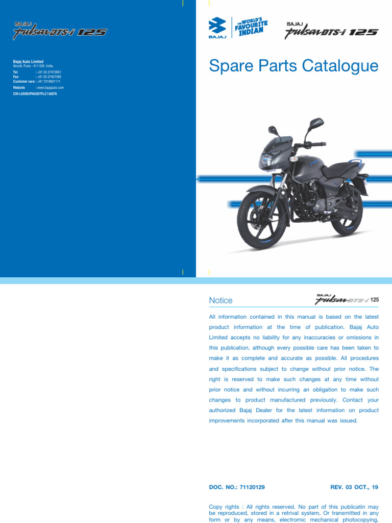 Pulsar 125 Spare Parts Catalogue | PDF | Clutch | Manufactured Goods