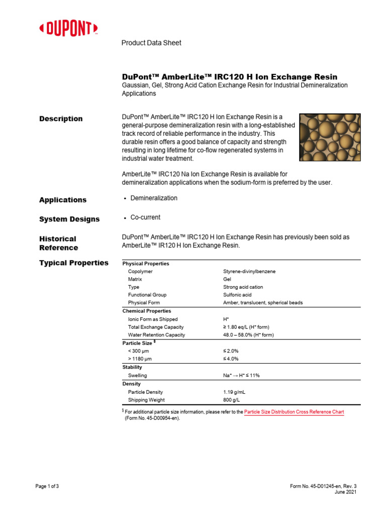 Catalogue IER-AmberLite-IRC120-H-PDS-45-D01245-en | PDF