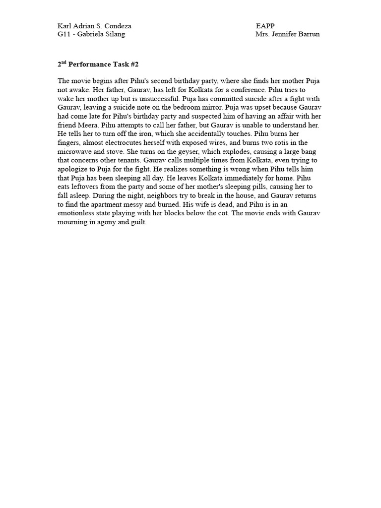 2 Performance Task #2 | PDF