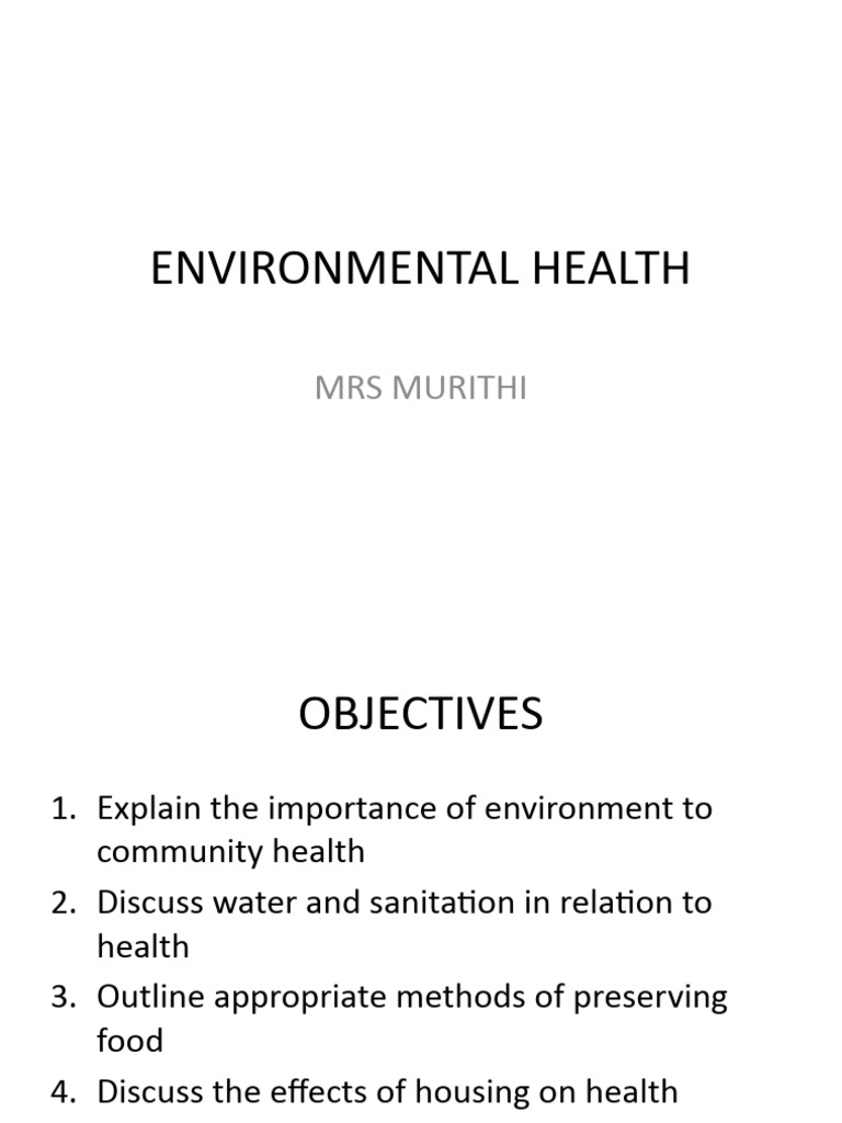 Environmental Health | PDF | Water Purification | Sewage Treatment
