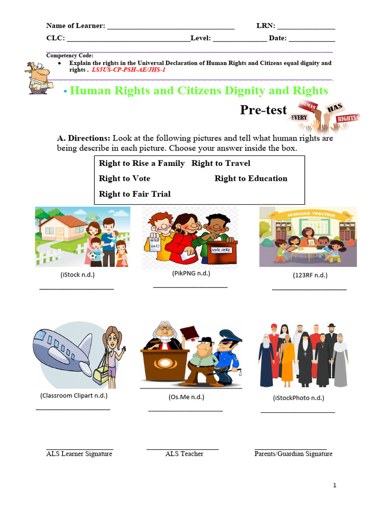 LS5-worksheets (Human Rights) - Print This One | PDF | Social Science ...