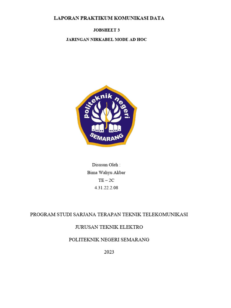 TE-2C BimaWahyuAkbar LaporanPraktikumKomDat Jobsheet3 | PDF | Seni ...