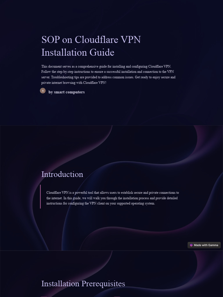 SOP On Cloudflare VPN Installation Guide | PDF