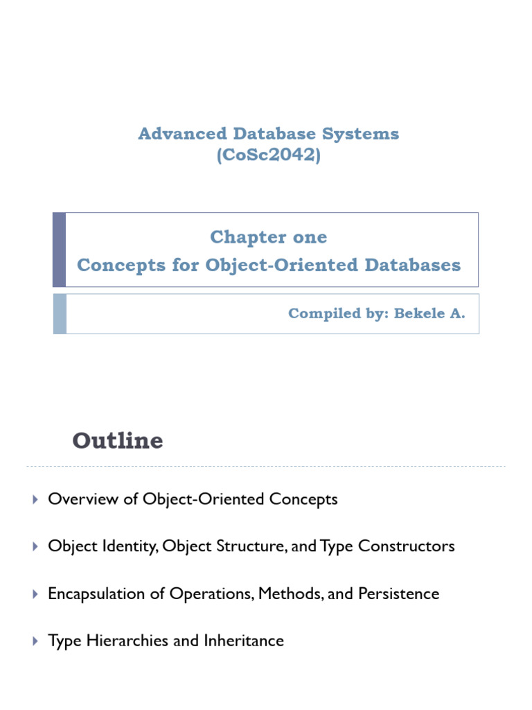 Chapter 1 - Concept of Object Oriented Database | PDF