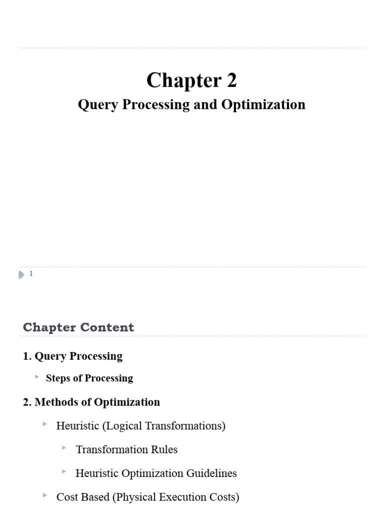 Chapter 2 - Query Processing and Optimization | PDF | Computer Data Storage | Databases