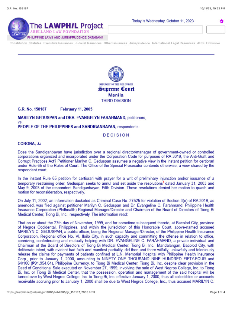 Geduspan v. People | PDF | Judiciaries | Government