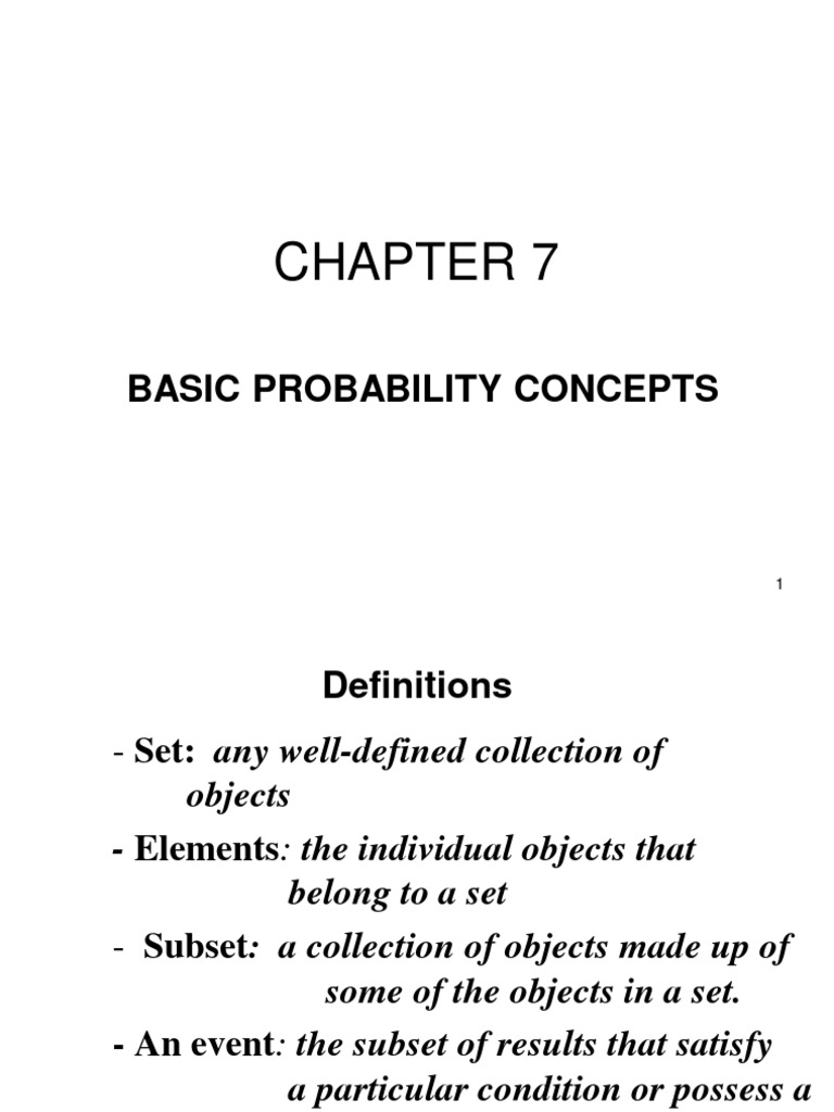 Chap 7 (Basic Probability) | PDF