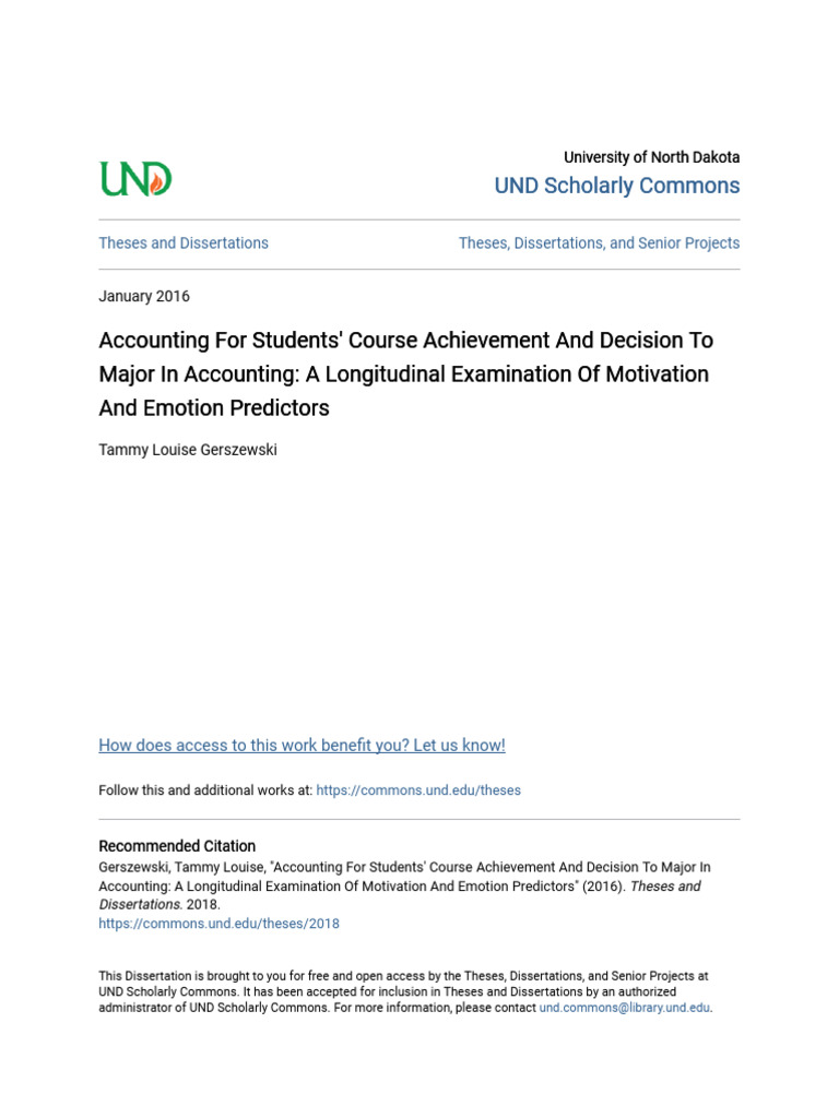 Accounting For Students Course Achievement and Decision To Major | PDF ...