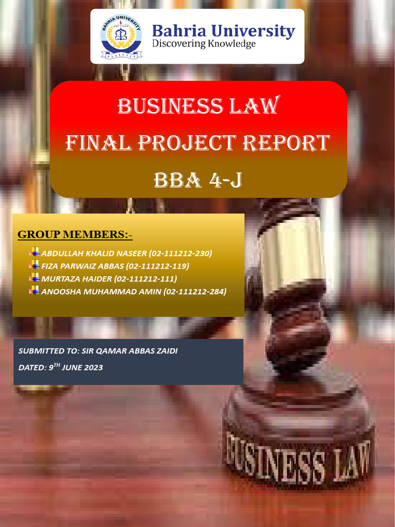 Business Law Final Project Report | PDF | Finance & Money Management