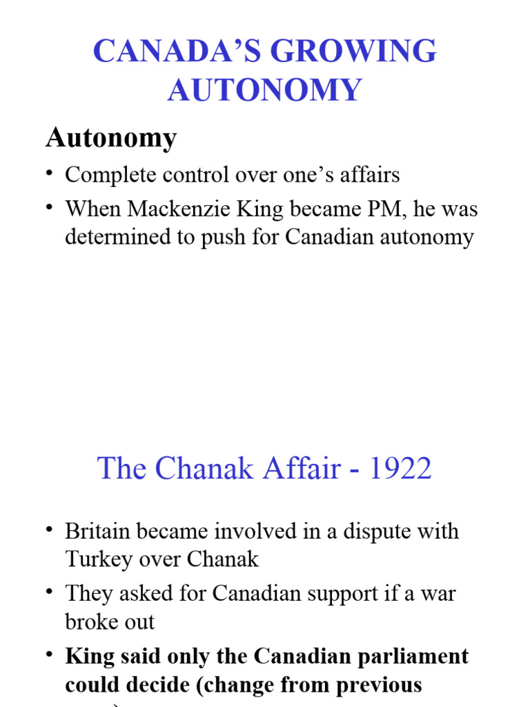 Canada S Growing Autonomy | PDF