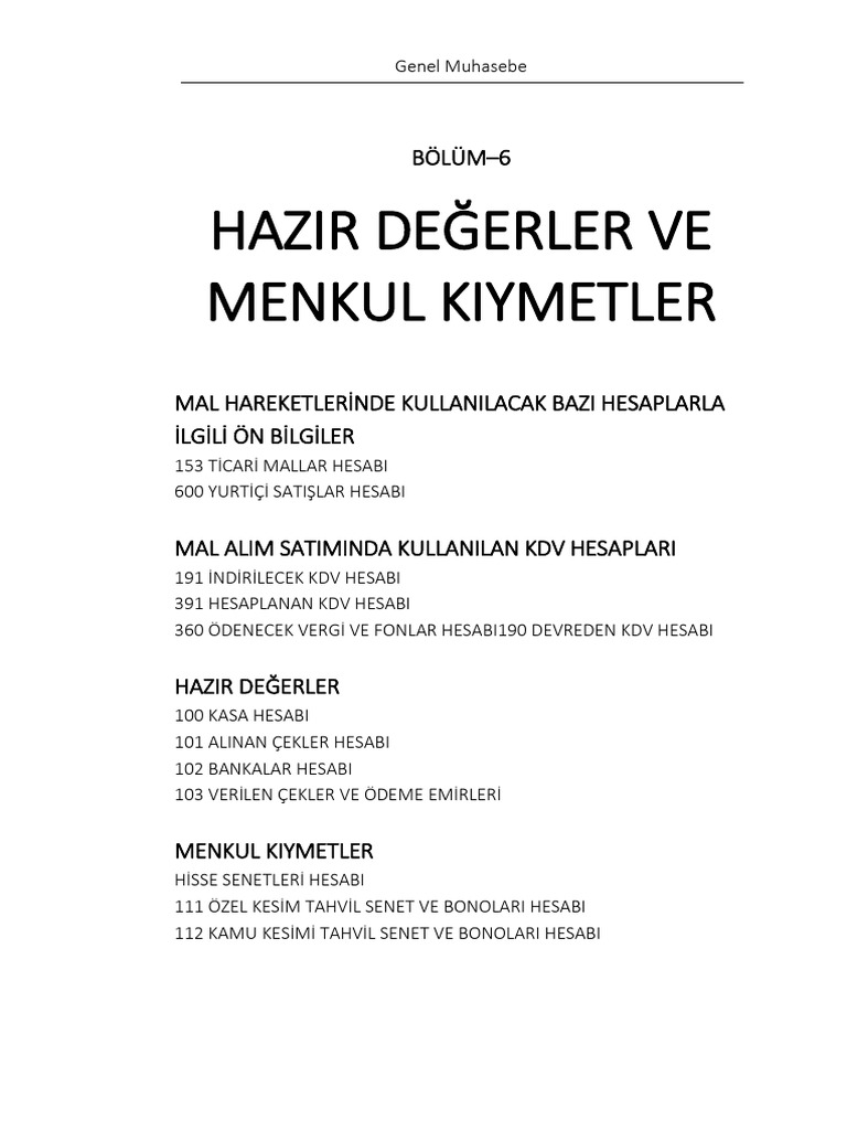 Hazir Degerler | PDF