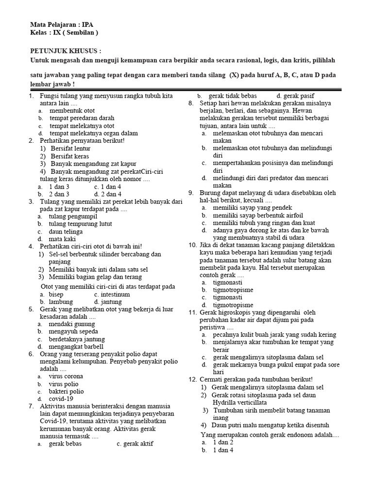 Pilgan Ipa 8 Sem 1 | PDF