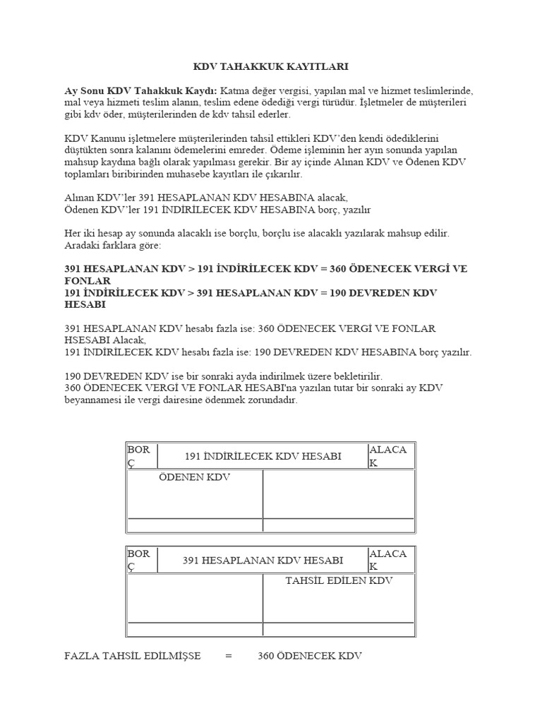 6 Ders KDV Tahakkuklari | PDF