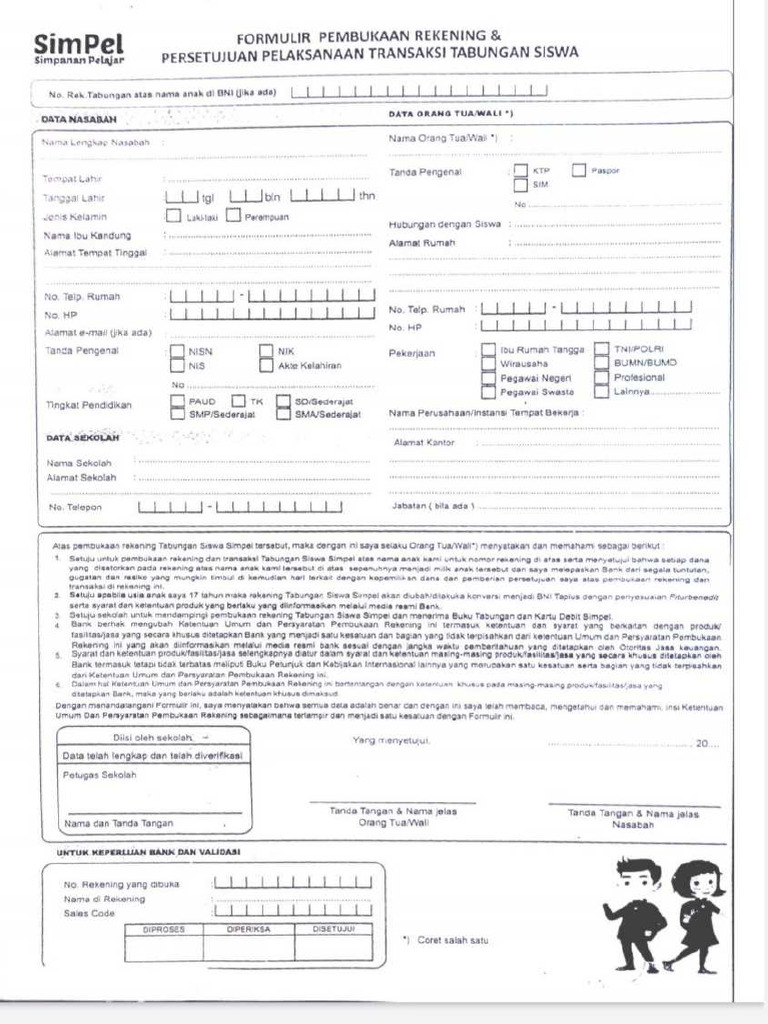 Contoh Isi Formulir&Slip Bank | PDF