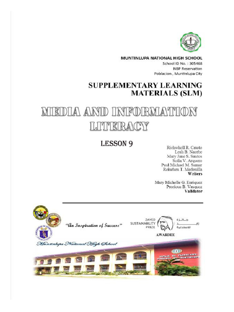 Media and Information Literacy - SLM - WEEK9 | PDF
