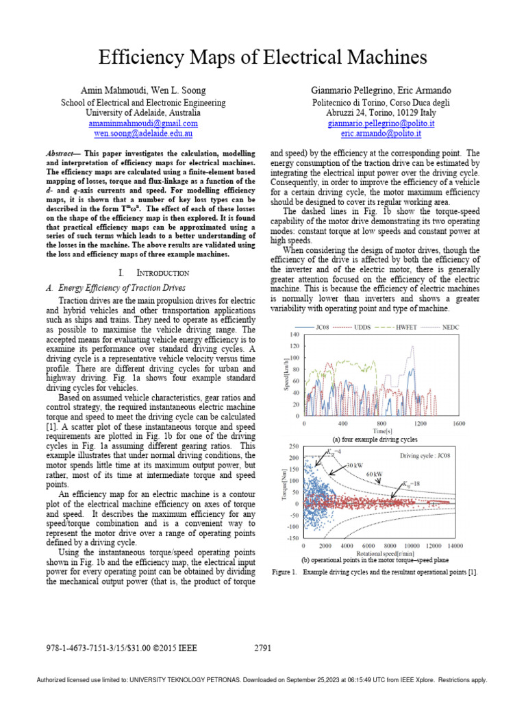 Efficiency Maps Of Electrical Machines Download Free Pdf Electric