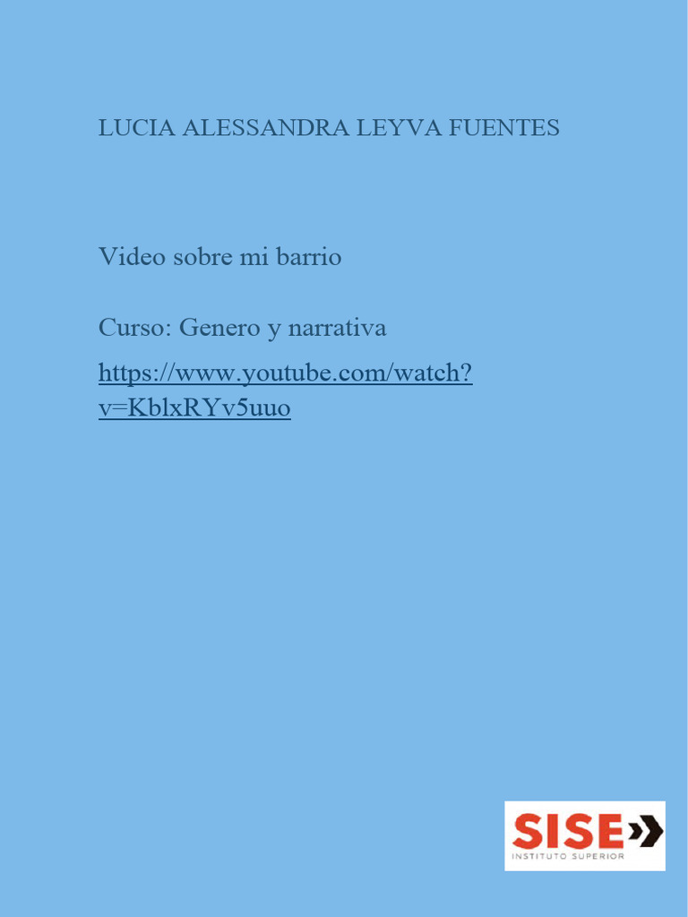 Paseo Por Mi Barrio Lucia Alessandra Leyva Fuentes | PDF