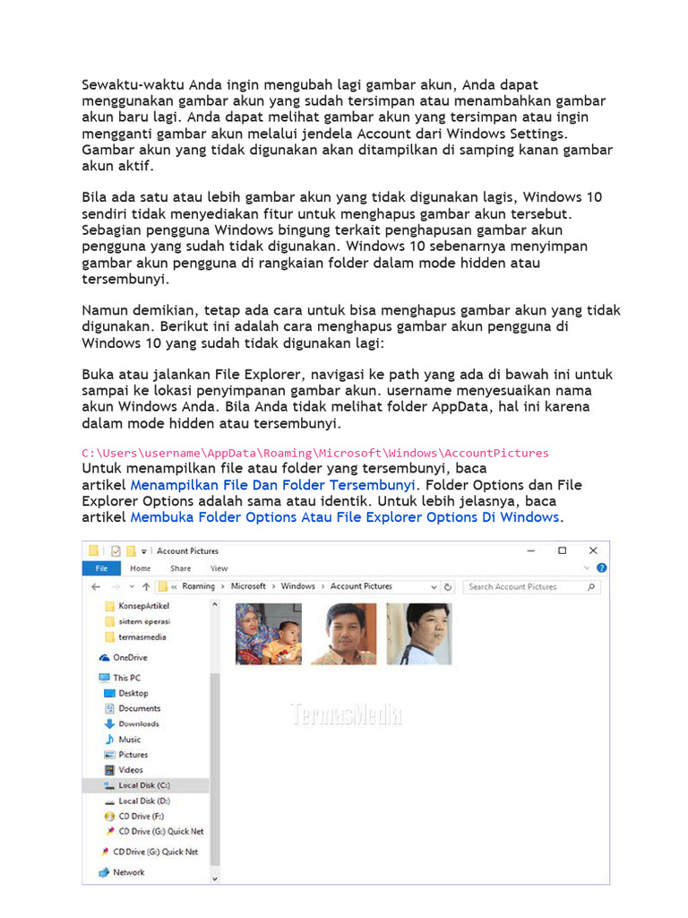 Hapus Foto Akun Win 10 | PDF
