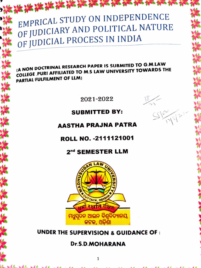 Judicial Independence in India's Process | PDF | Politics