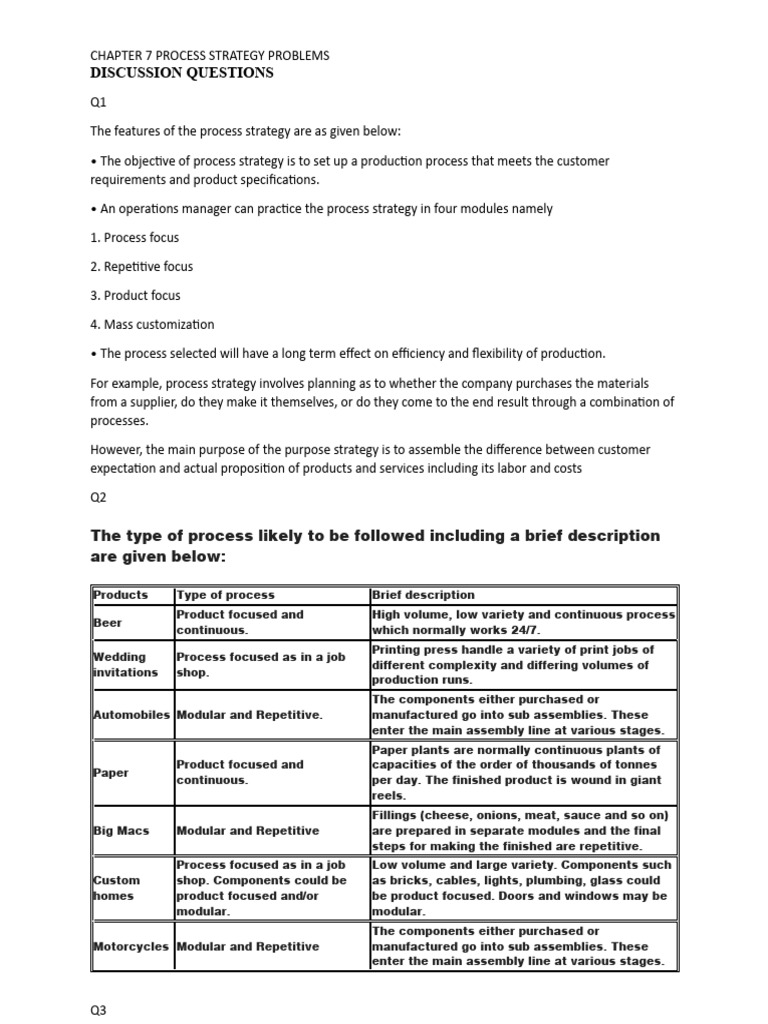 Chapter 7 Process Strategy | PDF
