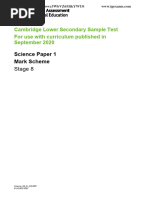 Science Stage 8 Paper 1 Mark Scheme | PDF | Speed | Physical Sciences