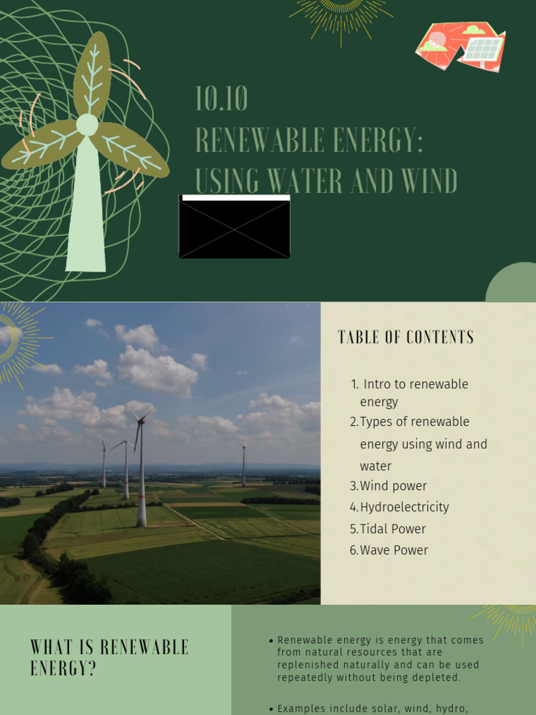 Renewable Energy: Water & Wind Sources | PDF