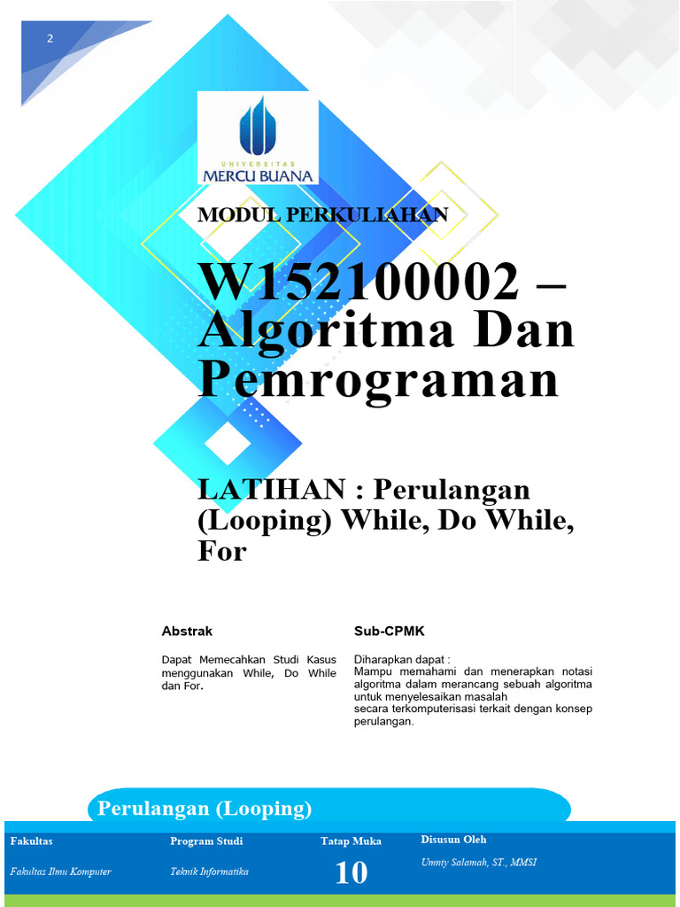 Modul 10 Algoritma Dan Pemrograman (OK) | PDF | Teknologi & Rekayasa