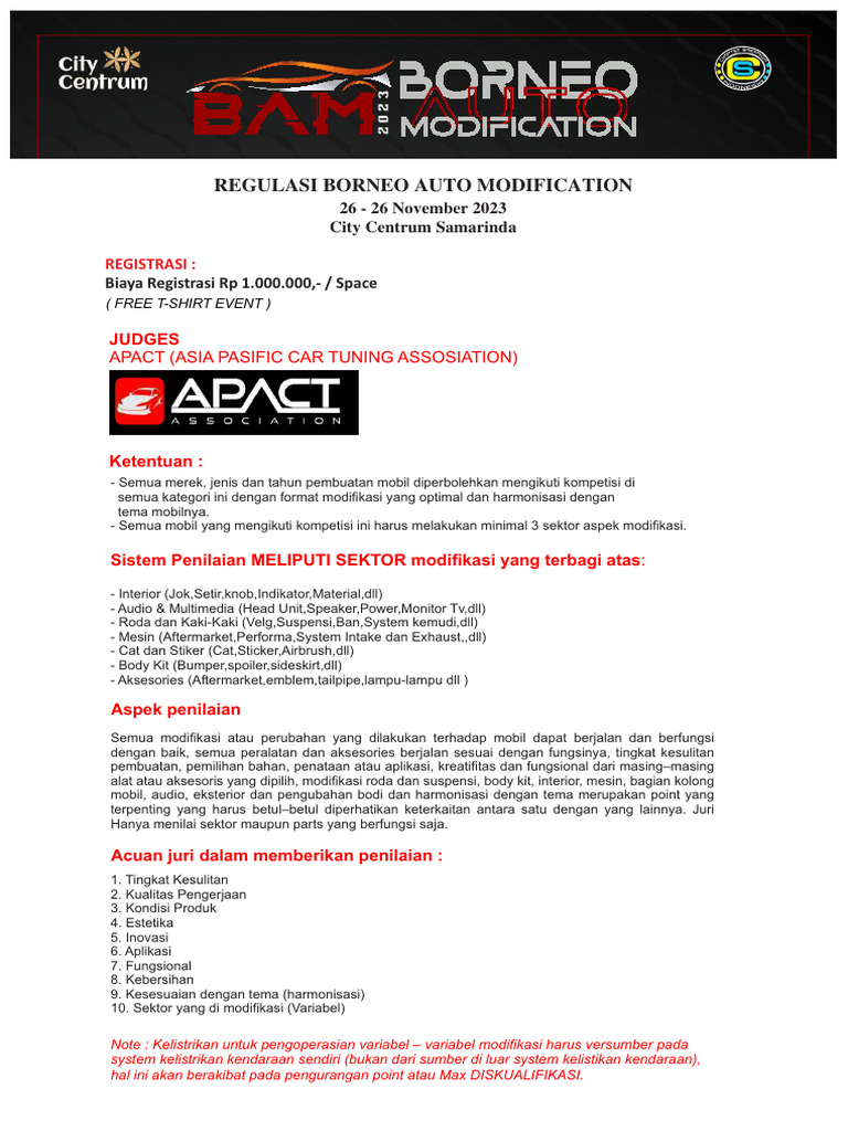 Manual Book (Regulasi) Borneo Auto Modification | PDF | Pengelolaan ...