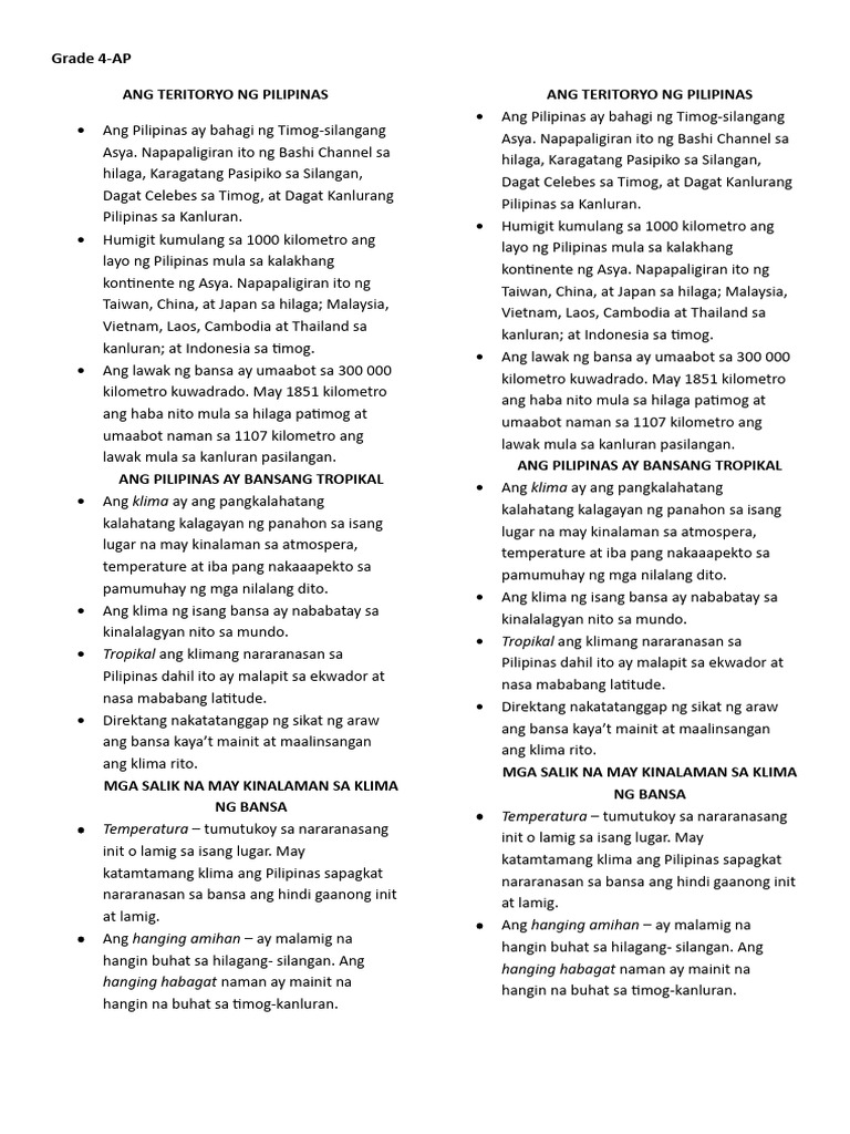 Ang Teritoryo NG Pilipinas Ang Teritoryo NG Pilipinas: Grade 4-AP | PDF