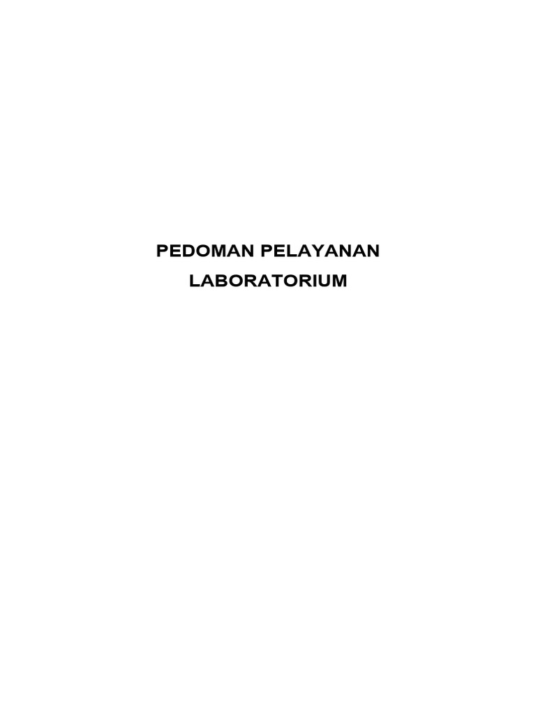 Pedoman Pelayanan Laboratorium Puskesmas | PDF | Kesehatan Holistik