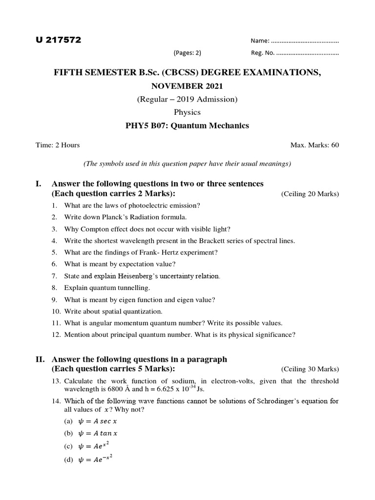 PHY5 B07 Quantum Mechanics | PDF | Waves | Electron