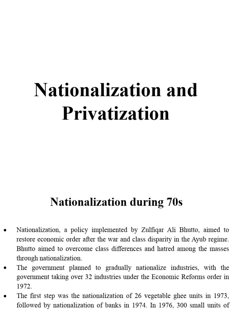 Nationalisation and Privatization | PDF