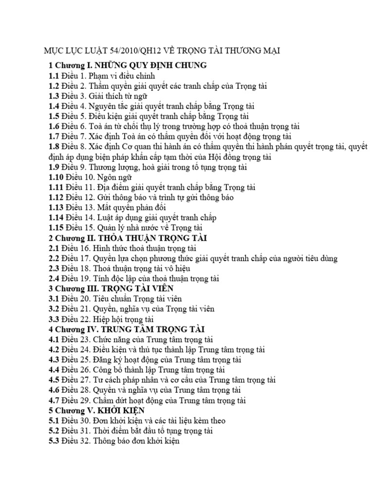 Luat Trong Tai | PDF