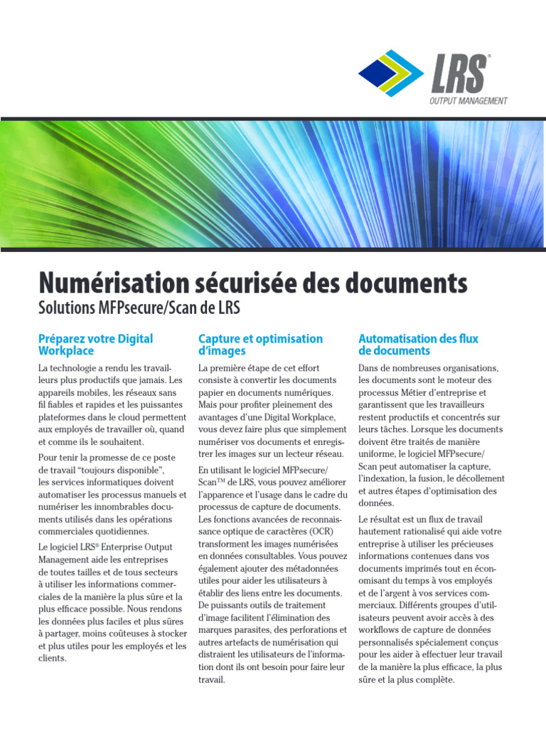 Numérisation Sécurisée Des Documents - LRS Brochure Secure Document ...