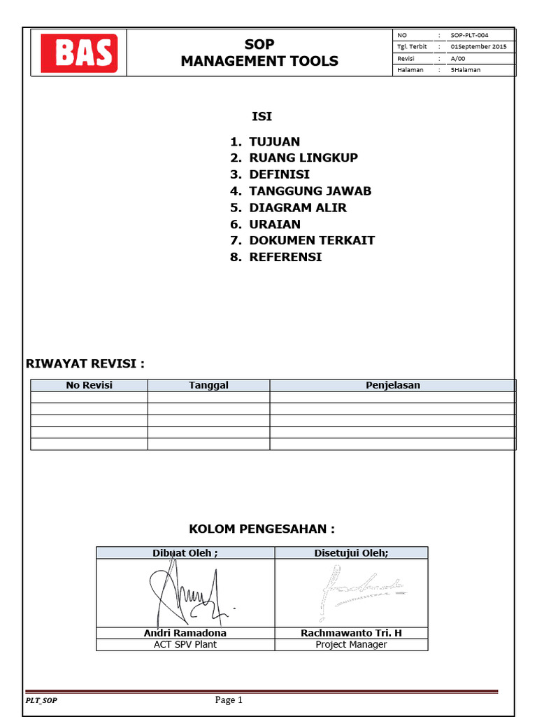 SOP-RM-003 Management Tools Ok | PDF