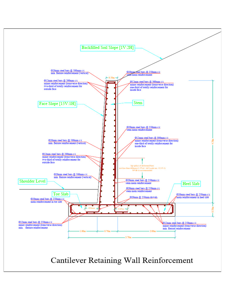 4.5m Height Retaining Wall (3-7-2023) - Model 01 | PDF | Technology ...