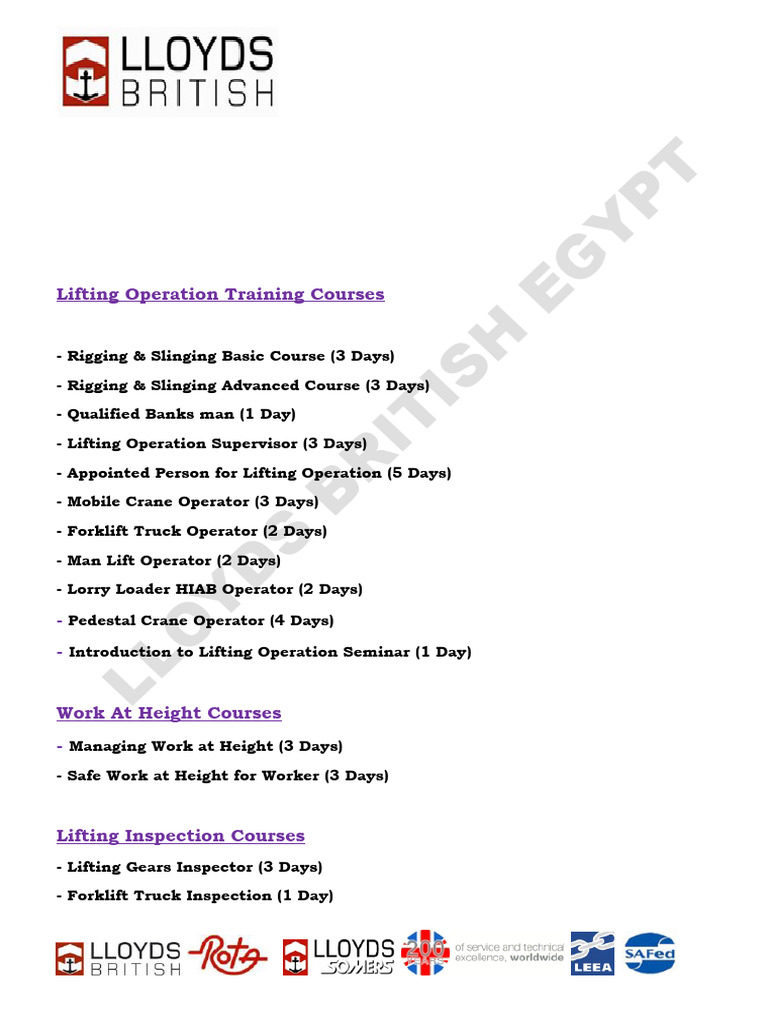 Lloyds British - Scope of Work Training | PDF | Occupational Safety And Health | Safety