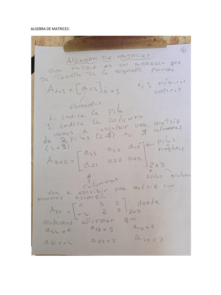 Clase Nro. 5 Algebra de Matrices | PDF